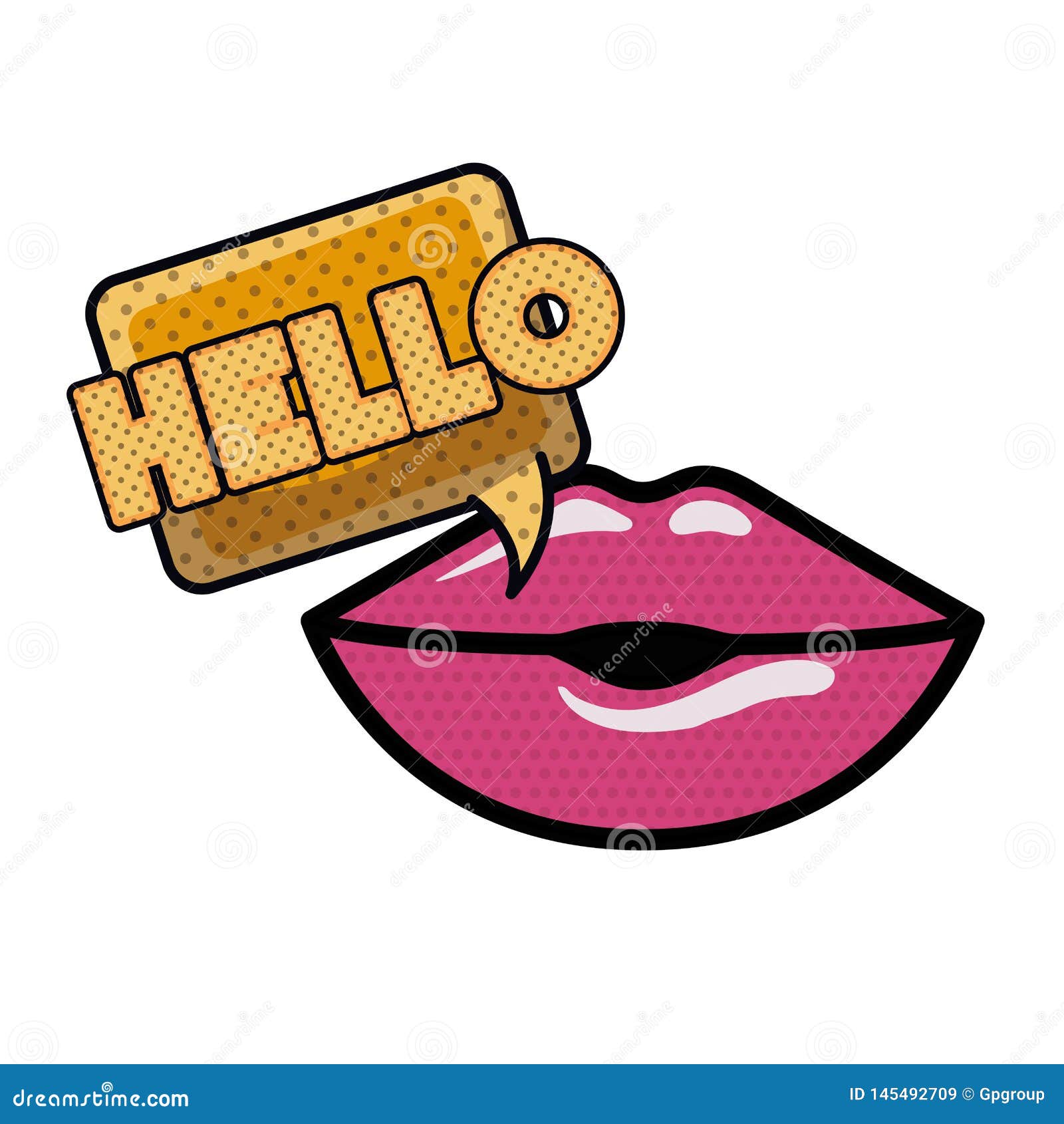 Lips Saying Hello Avatar Character Stock Vector - Illustration of ...