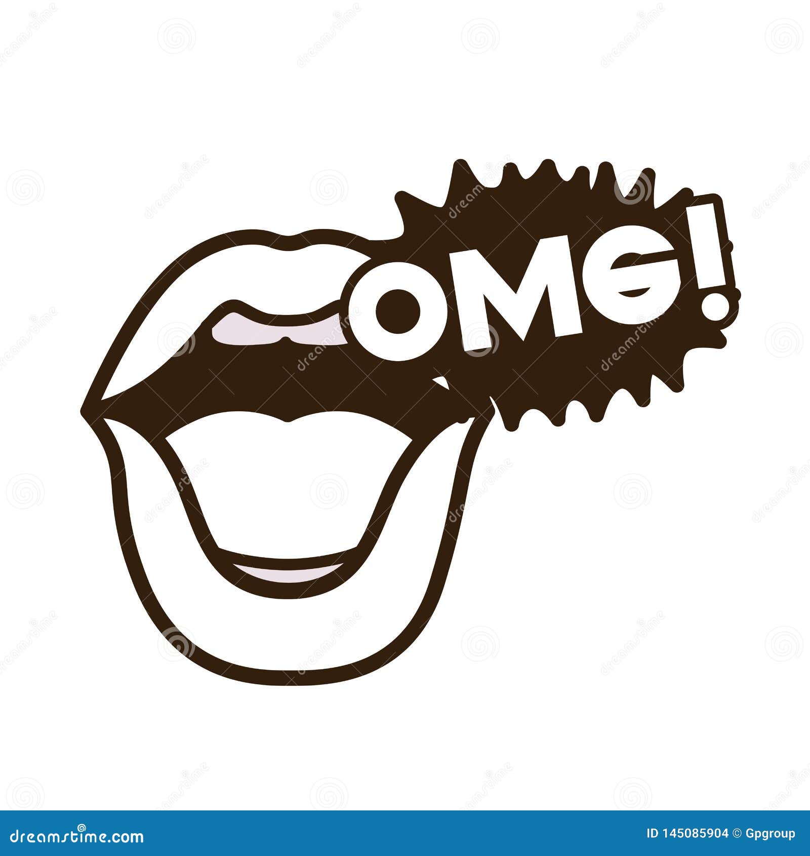 Lips Saying Omg Avatar Character Stock Vector - Illustration of human ...