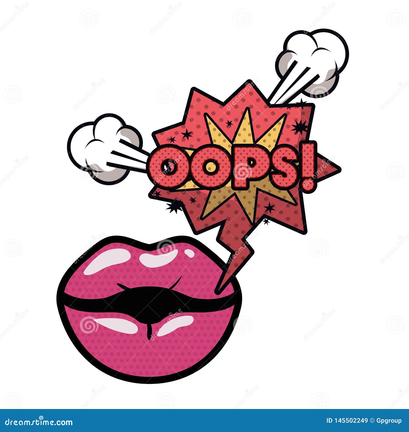 Lips Saying Oops Avatar Character Stock Vector - Illustration of bubble ...