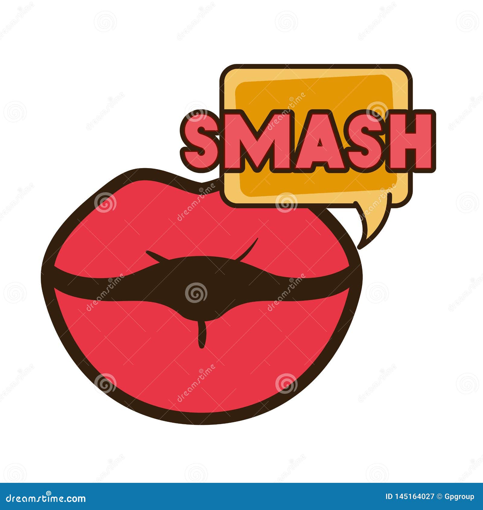 Lips Saying Smash Avatar Character Stock Vector Illustration Of Bubble Communication 145164027