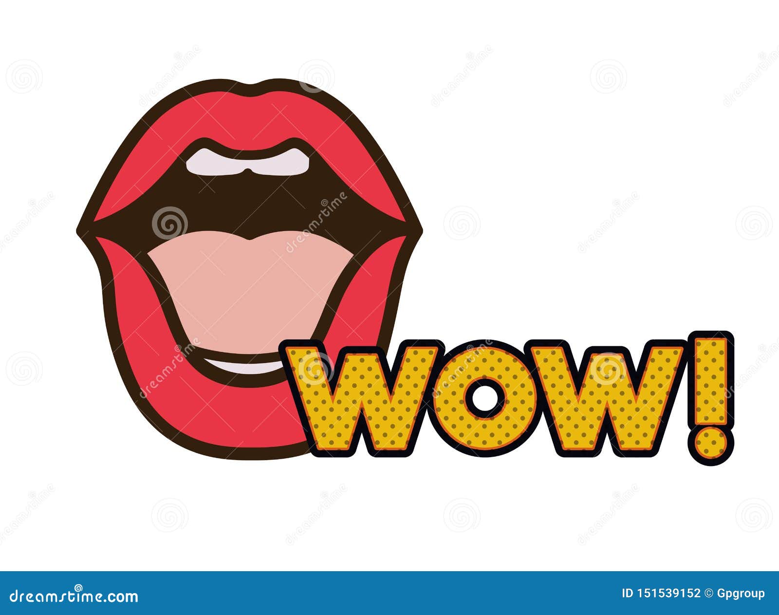 Lips Saying Wow Isolated Icon Stock Vector - Illustration of concept ...