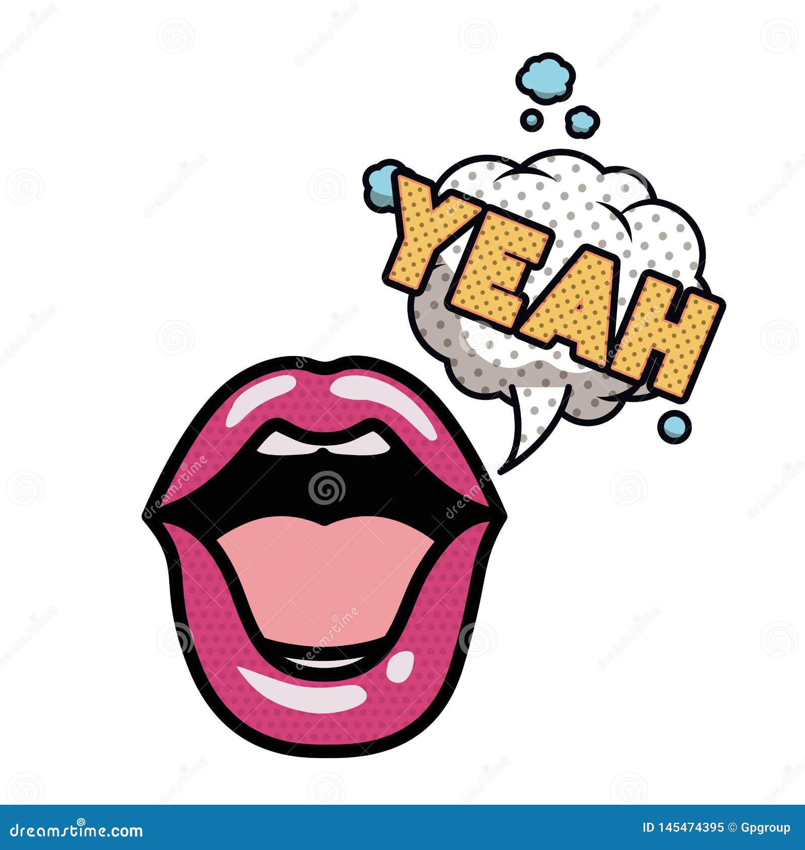 Lips Saying Yeah Avatar Character Stock Vector - Illustration of mouth ...