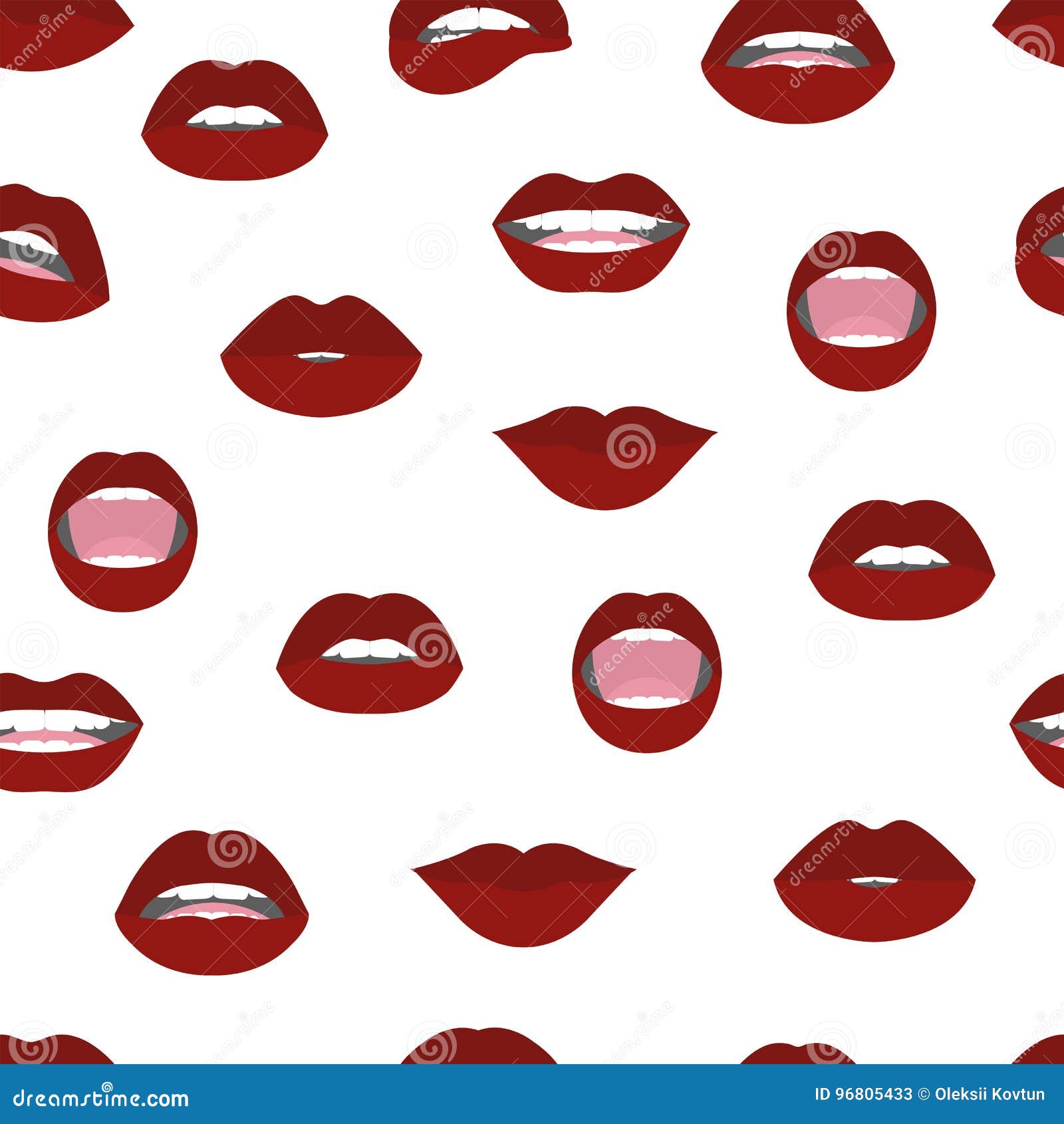 Lips Seamless Pattern. Vector Illustration Stock Illustration ...