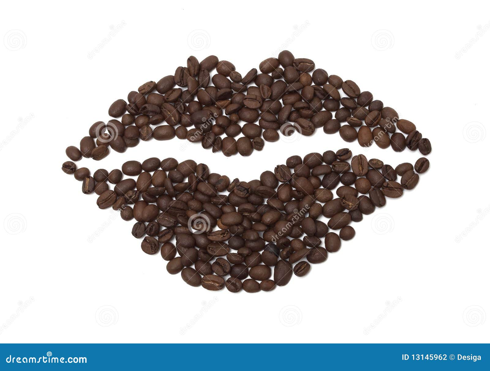 Lips Set of coffee beans stock photo. Image of print - 13145962