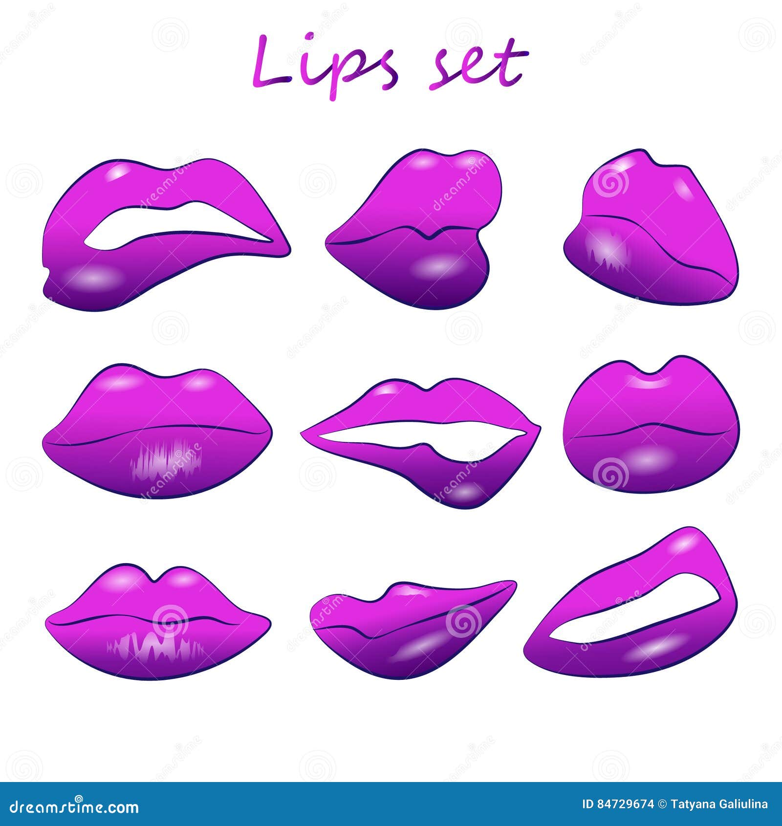 Lips set. design element stock vector. Illustration of female - 84729674
