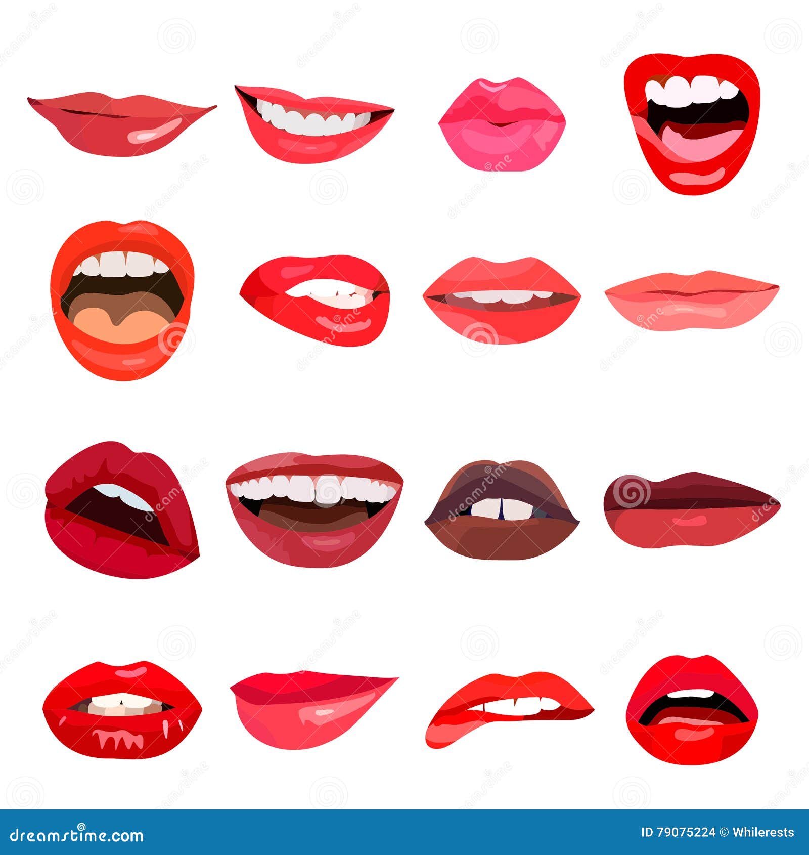 Lips Set. Lip Design Element. Vector. Stock Vector - Illustration of ...