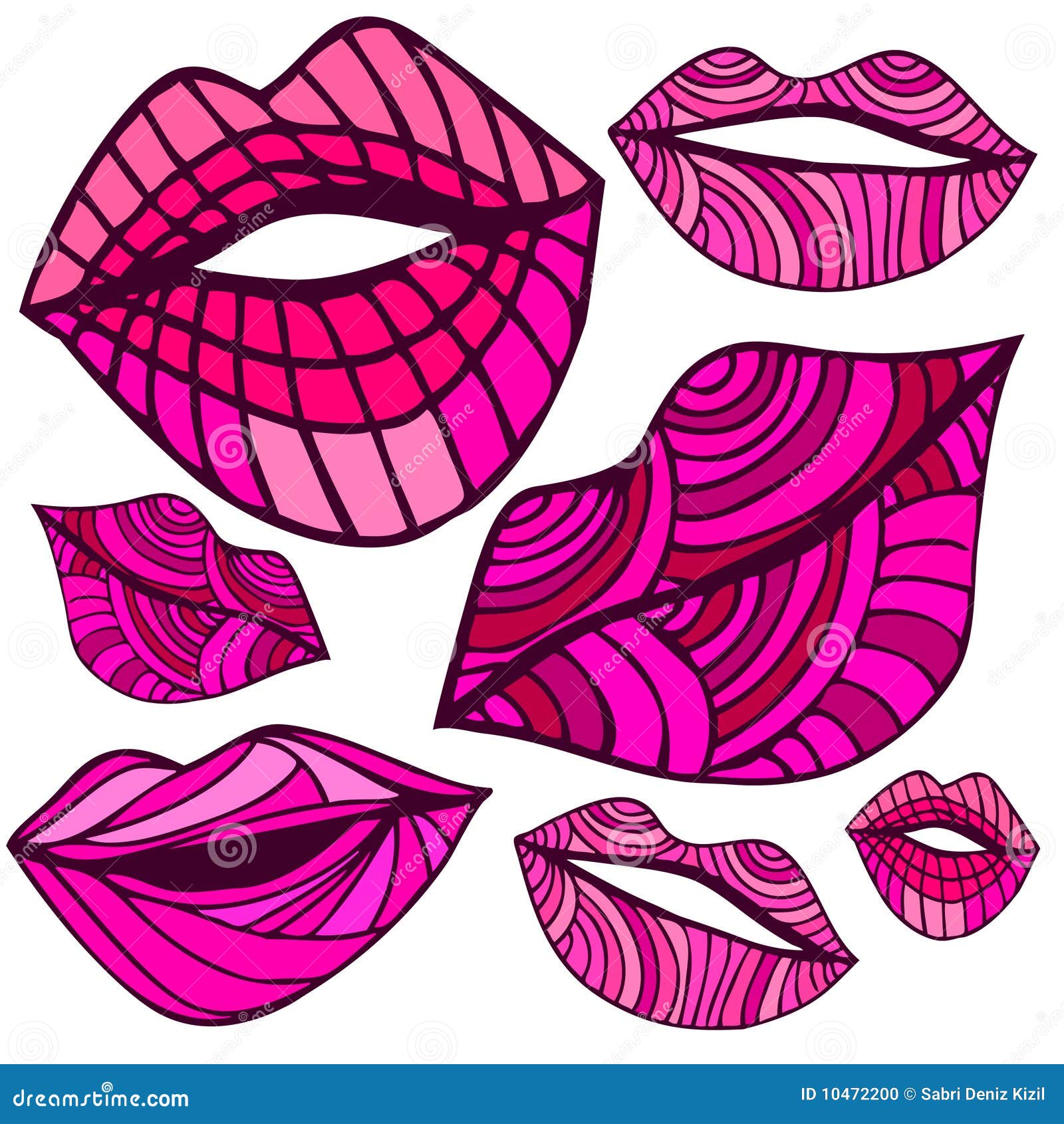 Lips set vector stock vector. Illustration of love, pretty - 10472200