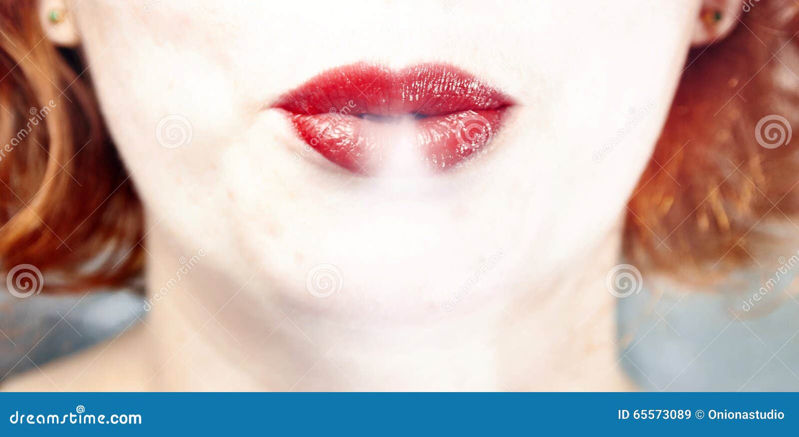 Lips and smoke stock image. Image of studio, panoramic - 65573089