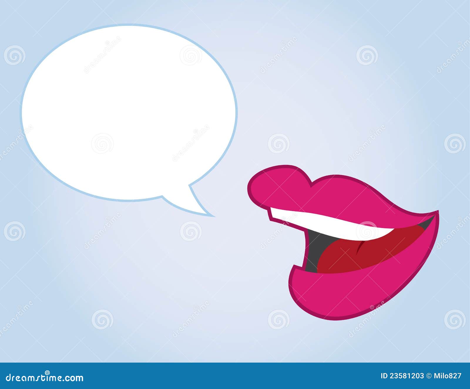 Lips Speech Bubble stock vector. Illustration of girl - 23581203