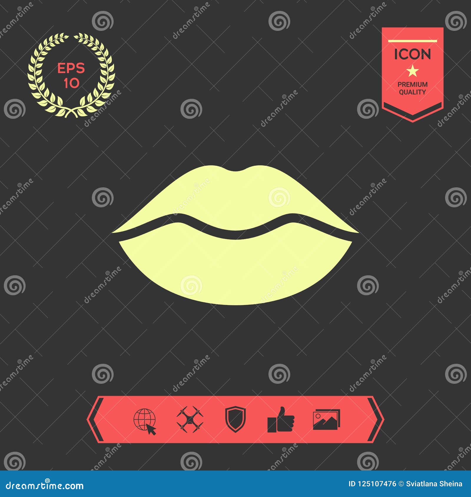 Lips Symbol Icon . Graphic Elements for Your Design Editorial Photo ...