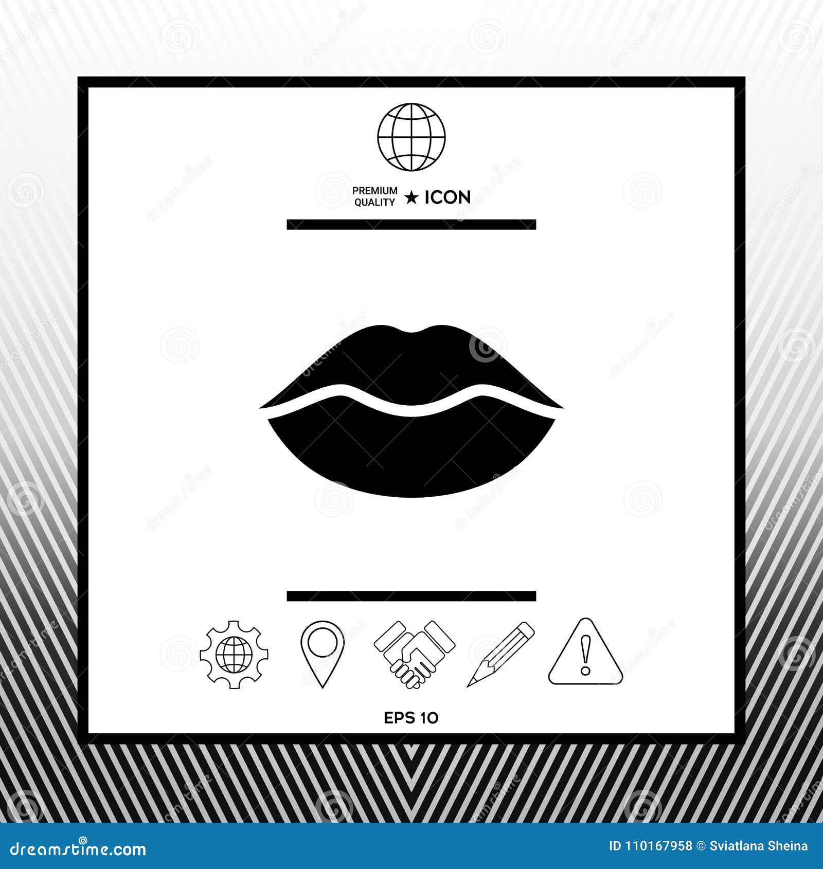 Lips symbol icon stock vector. Illustration of passion - 110167958