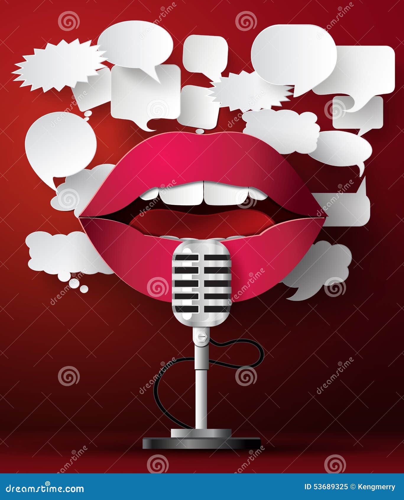 Lips are Talking To the Microphone Stock Vector - Illustration of icon ...