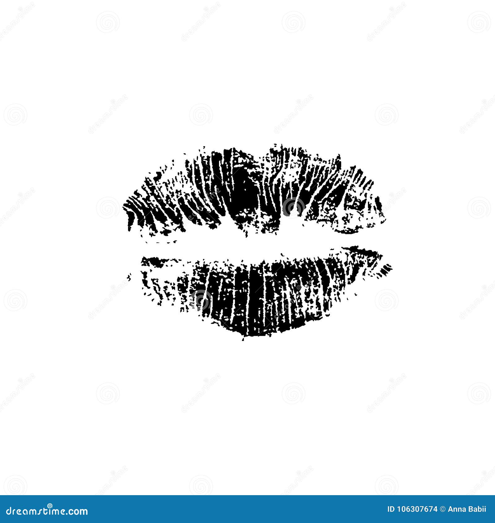 Lips Track Print. Stamp of Mouth. Vector Illustration. Stock Vector ...