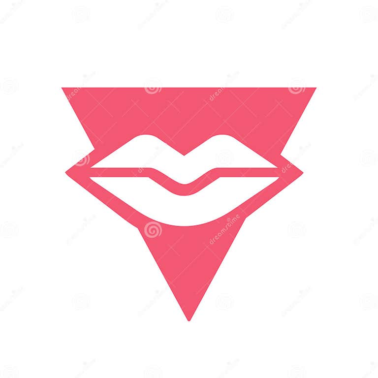 Lips and Triangle Logo Icon Design Template Elements - Vector Stock ...