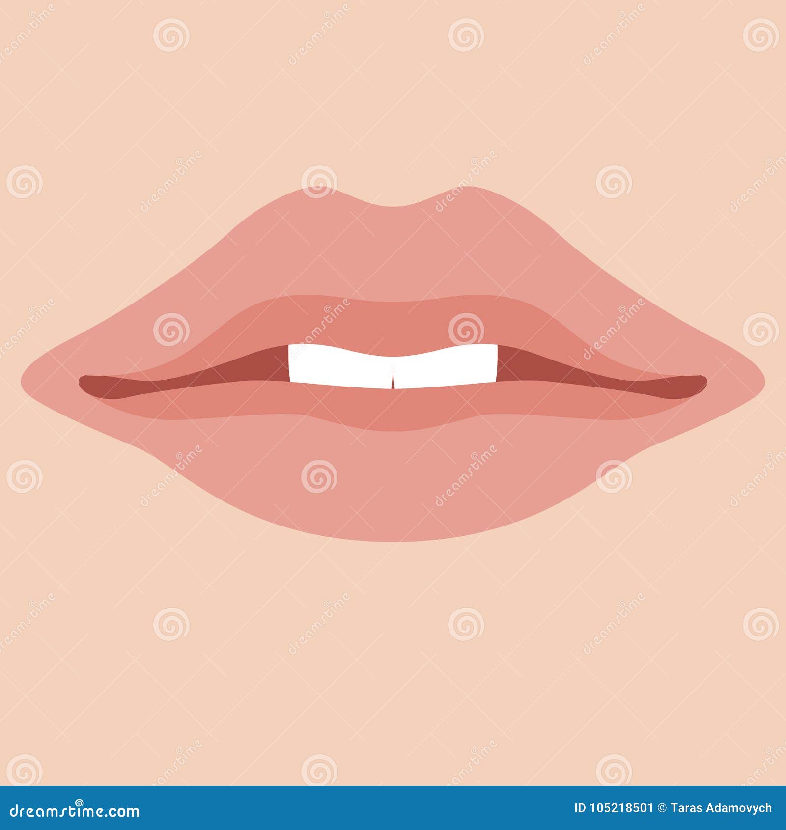 Lips Vector Illustration Flat Style Front View Stock Vector ...