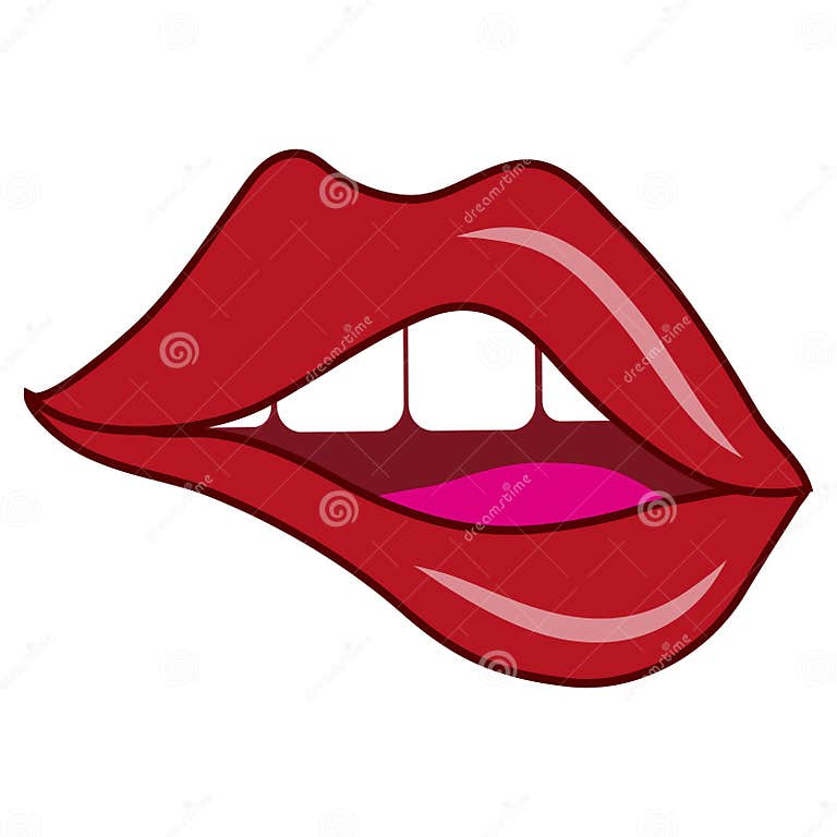 Lips Vector Smile Kiss Concept Lips Open Mouth Tongue And Teeth