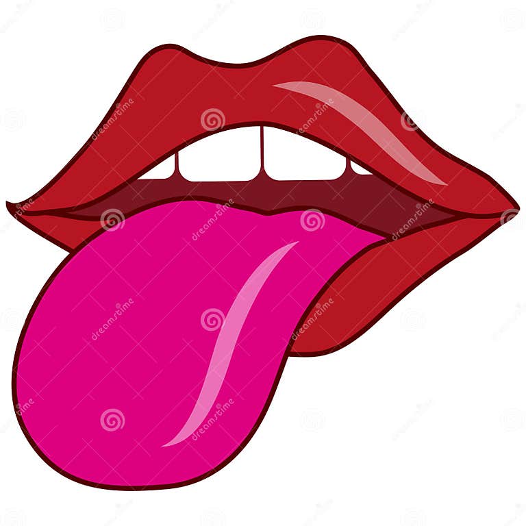 Lips Vector Smile Kiss Concept Lips Open Mouth Tongue And Teeth