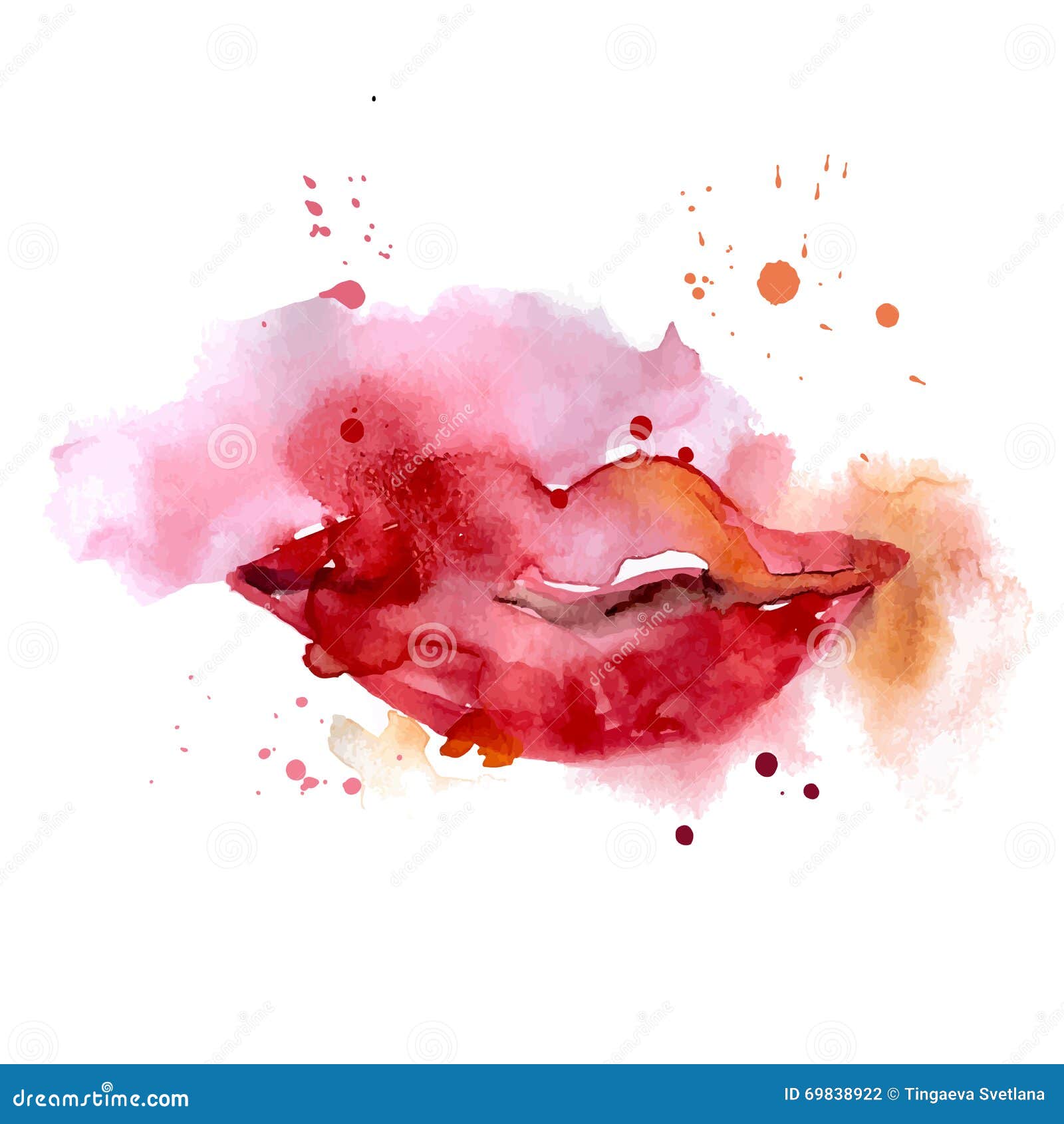 Lips, Watercolor Sketch. stock illustration. Illustration of human ...