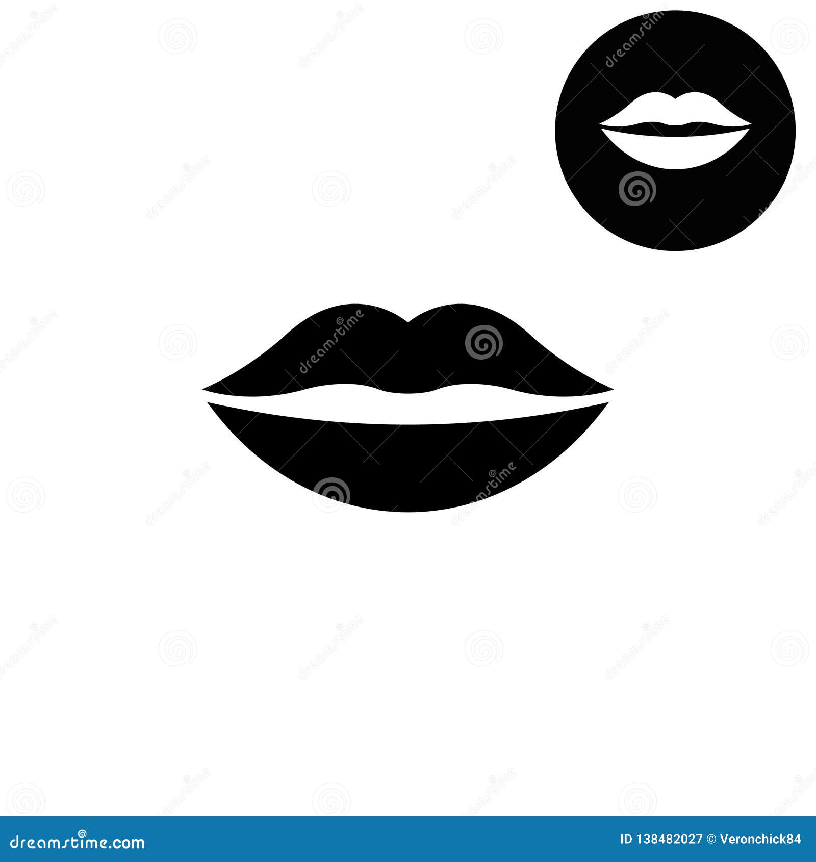 Lips - white vector icon stock vector. Illustration of clean - 138482027