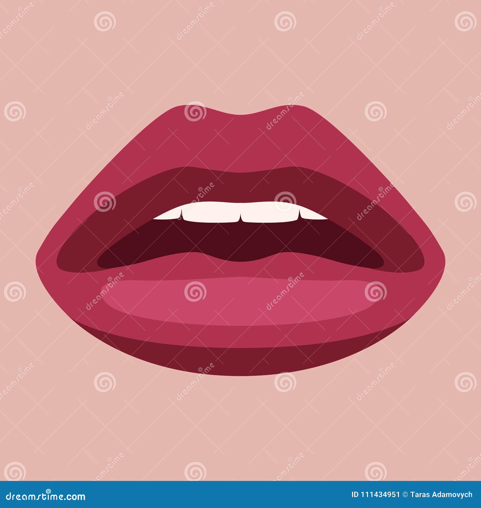 Lips Women Vector Illustration Flat Style Front Stock Vector ...