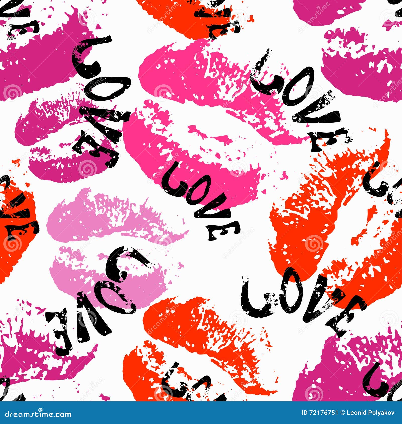 The Lips and the Words Love Seamless Pattern for Valentines Day Stock ...