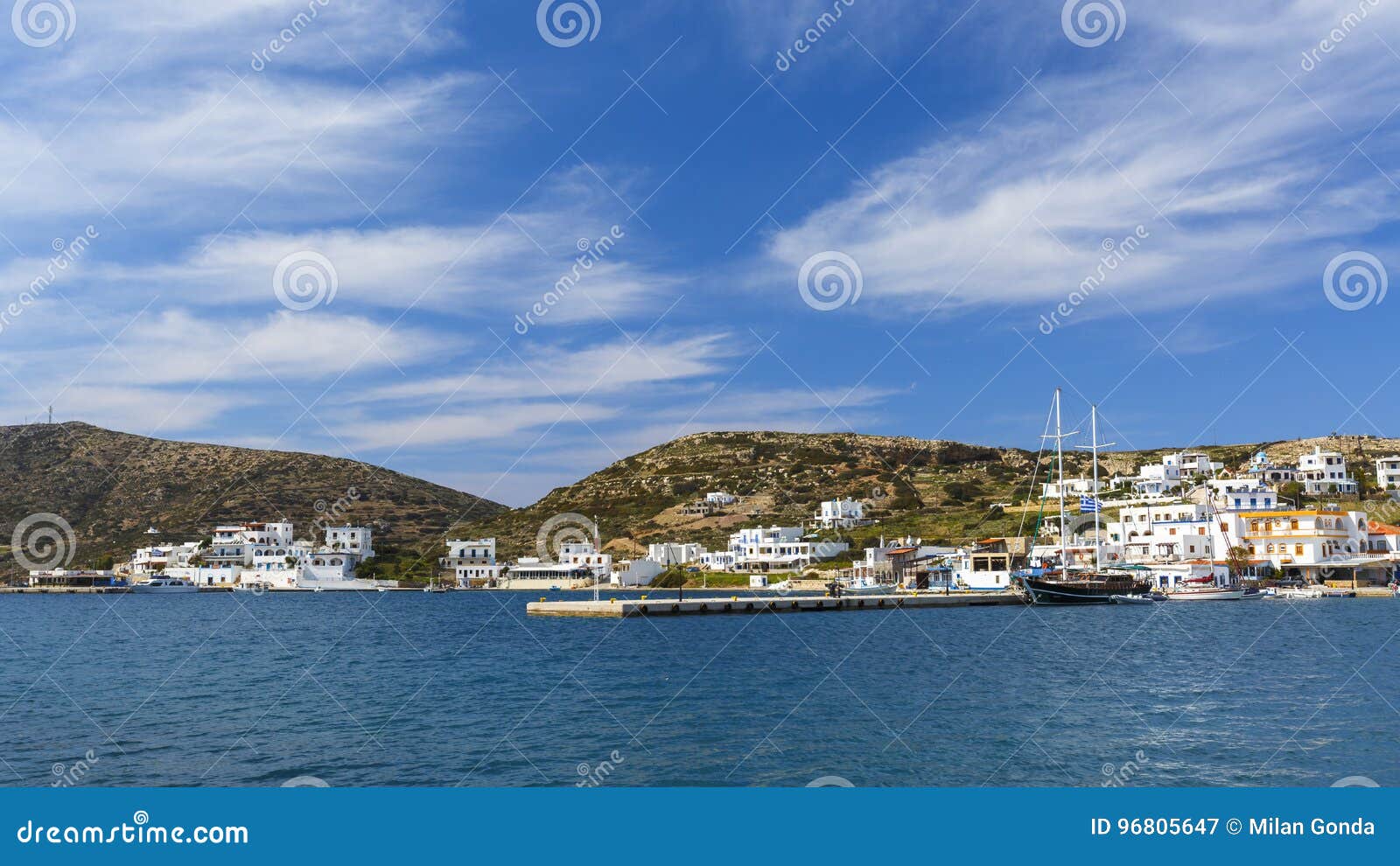 Lipsi island. stock image. Image of greek, port, harbor - 96805647