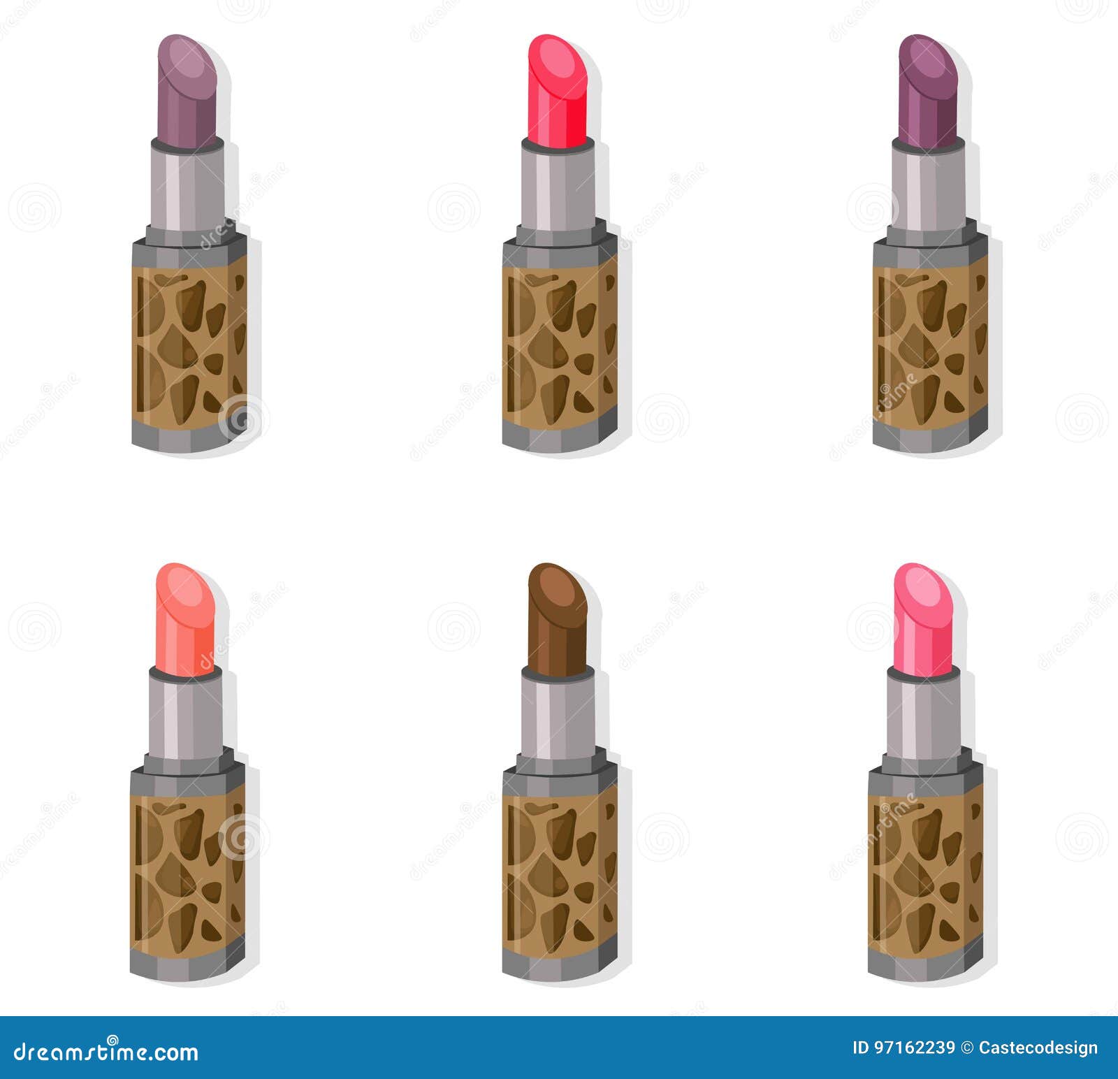 Lipstick Beauty Hack Collection Icons Template Vector Stock Vector ...