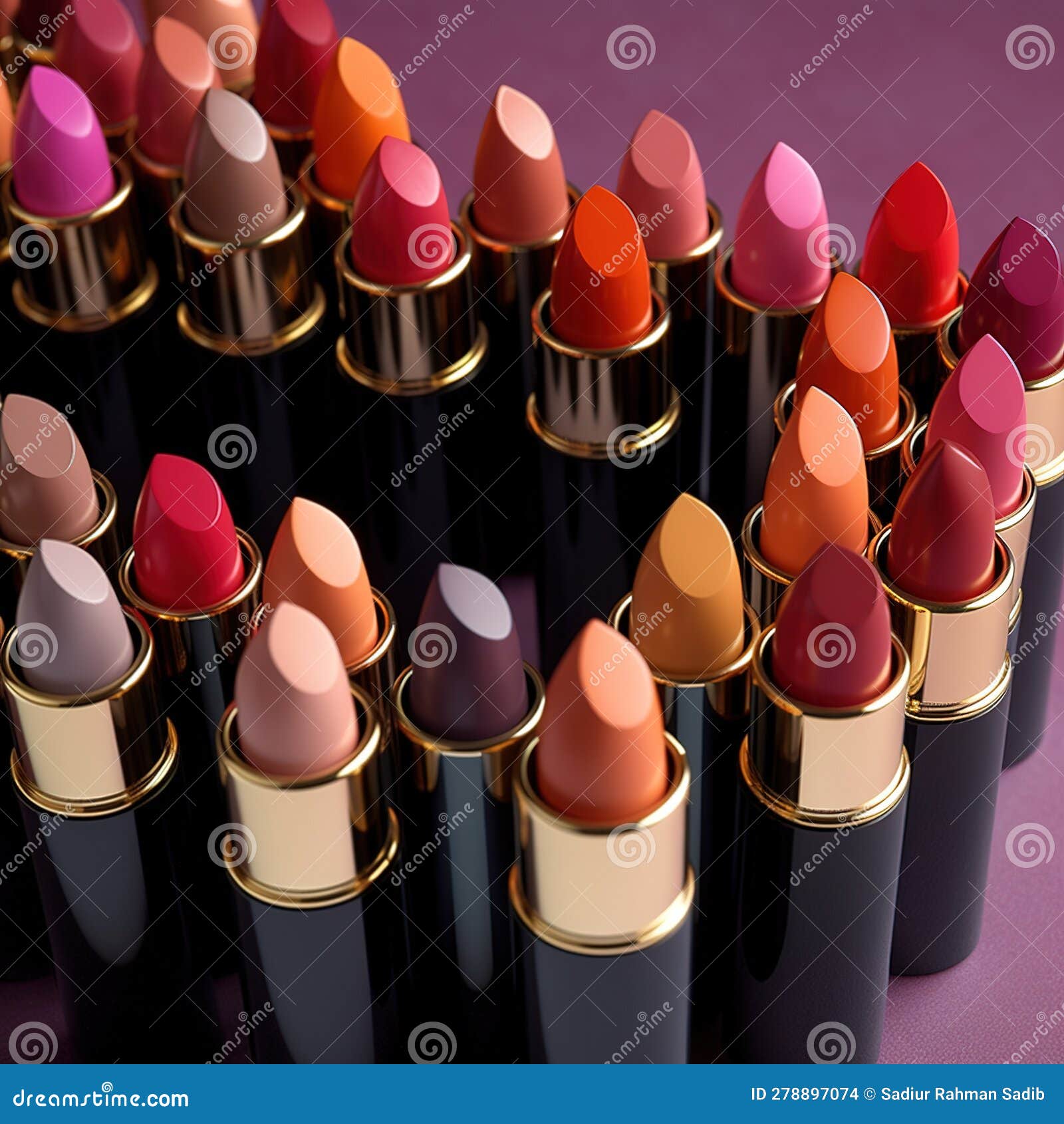 Lipstick on a Black Background. Different Lipstick Shades Arrangement ...