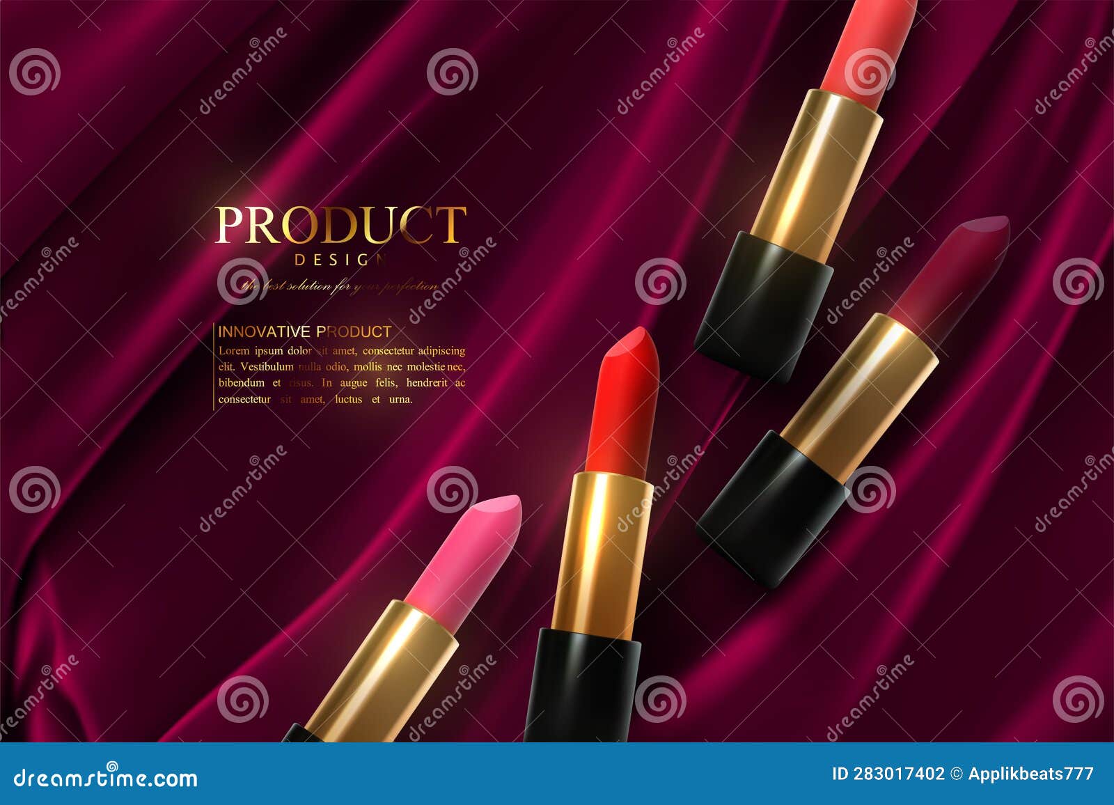 Lipstick Collection Ads Poster Template Stock Vector - Illustration of ...