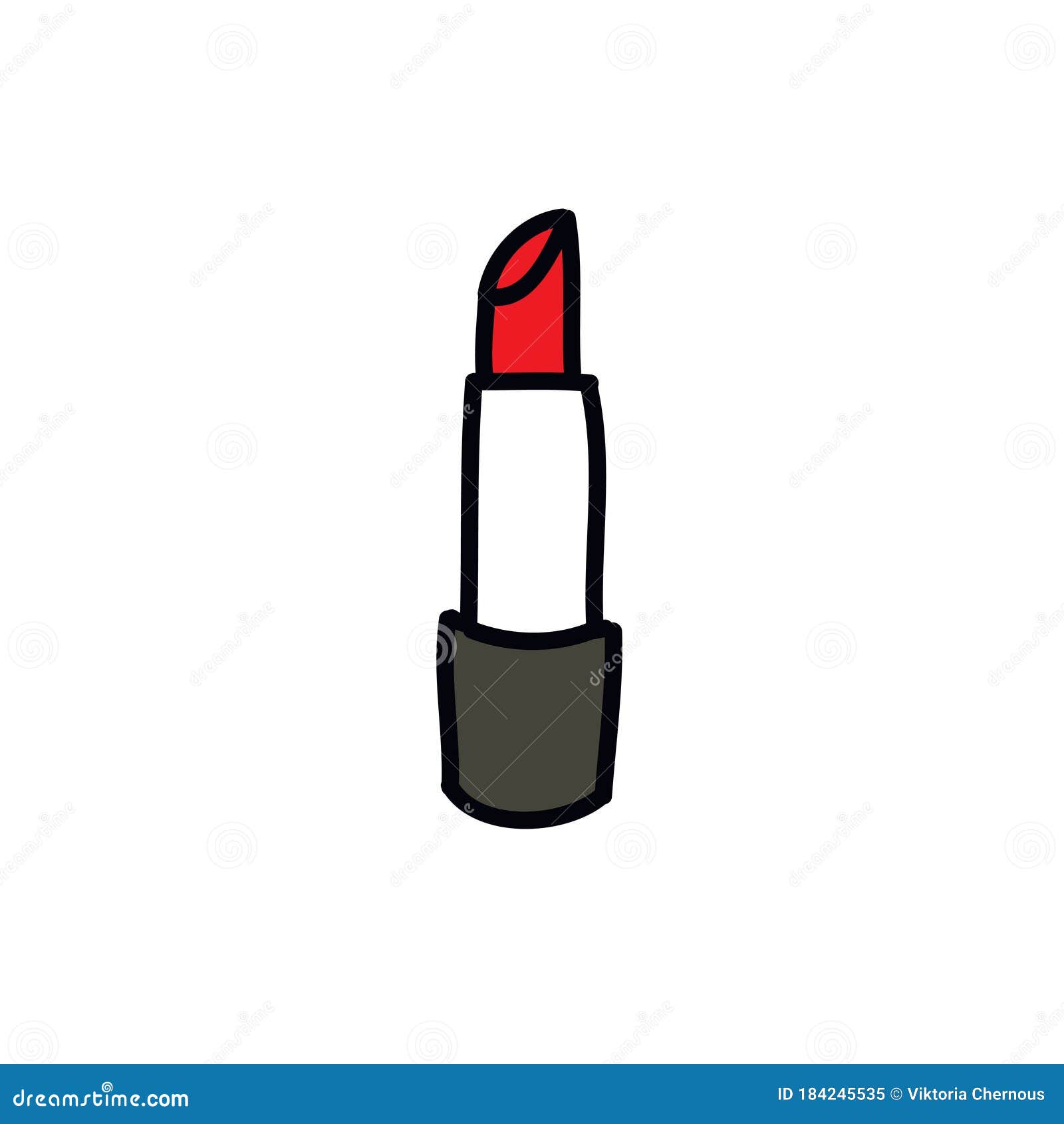 Lipstick Doodle Icon, Vector Illustration Stock Illustration ...