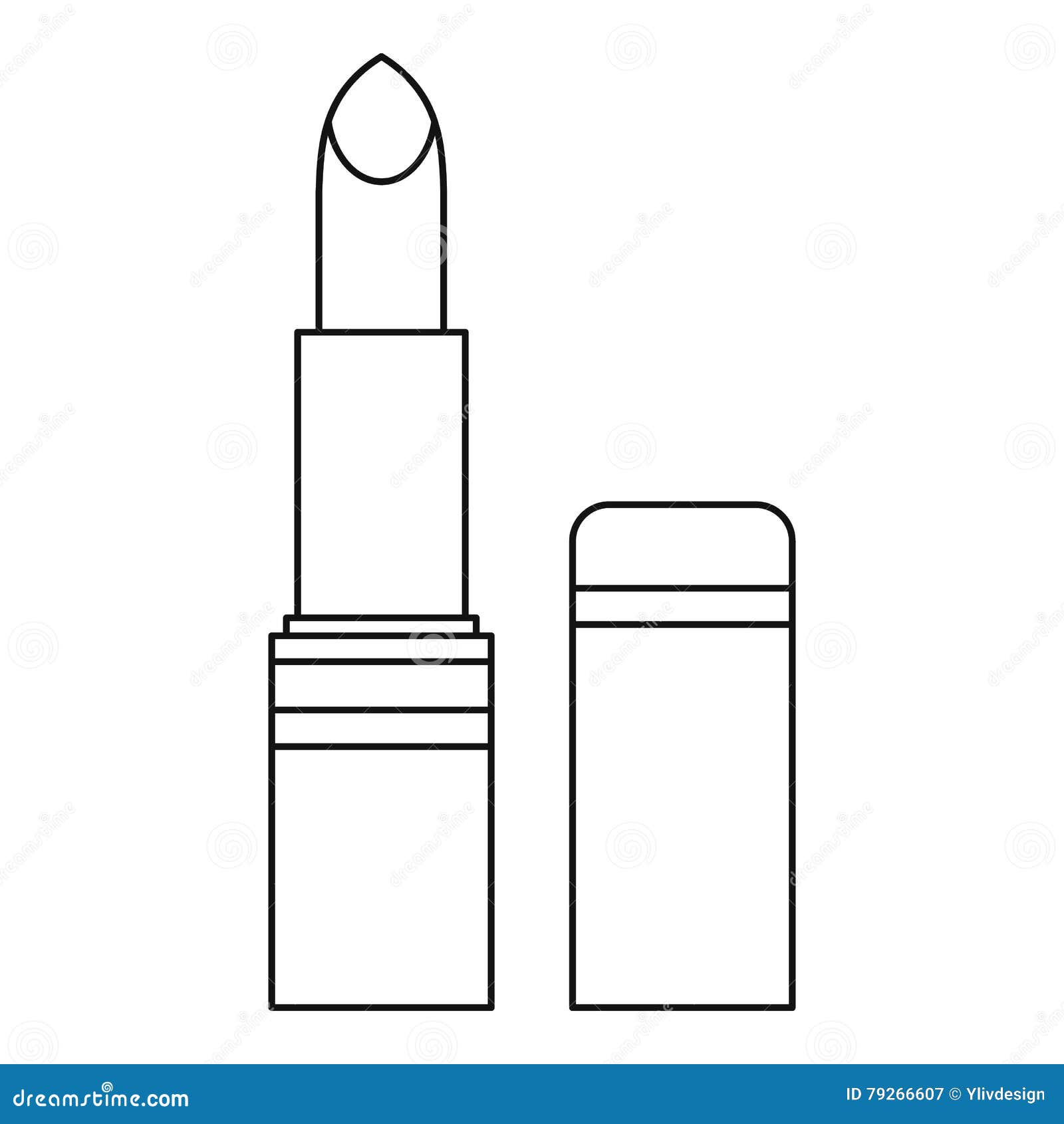 Lipstick Icon, Outline Style Stock Vector - Illustration of femininity ...
