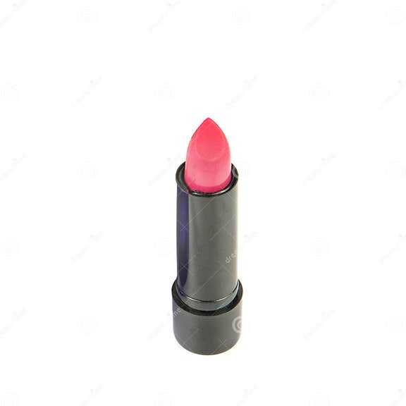 Lipstick Isolated on White. Free Space for Text Stock Image - Image of ...