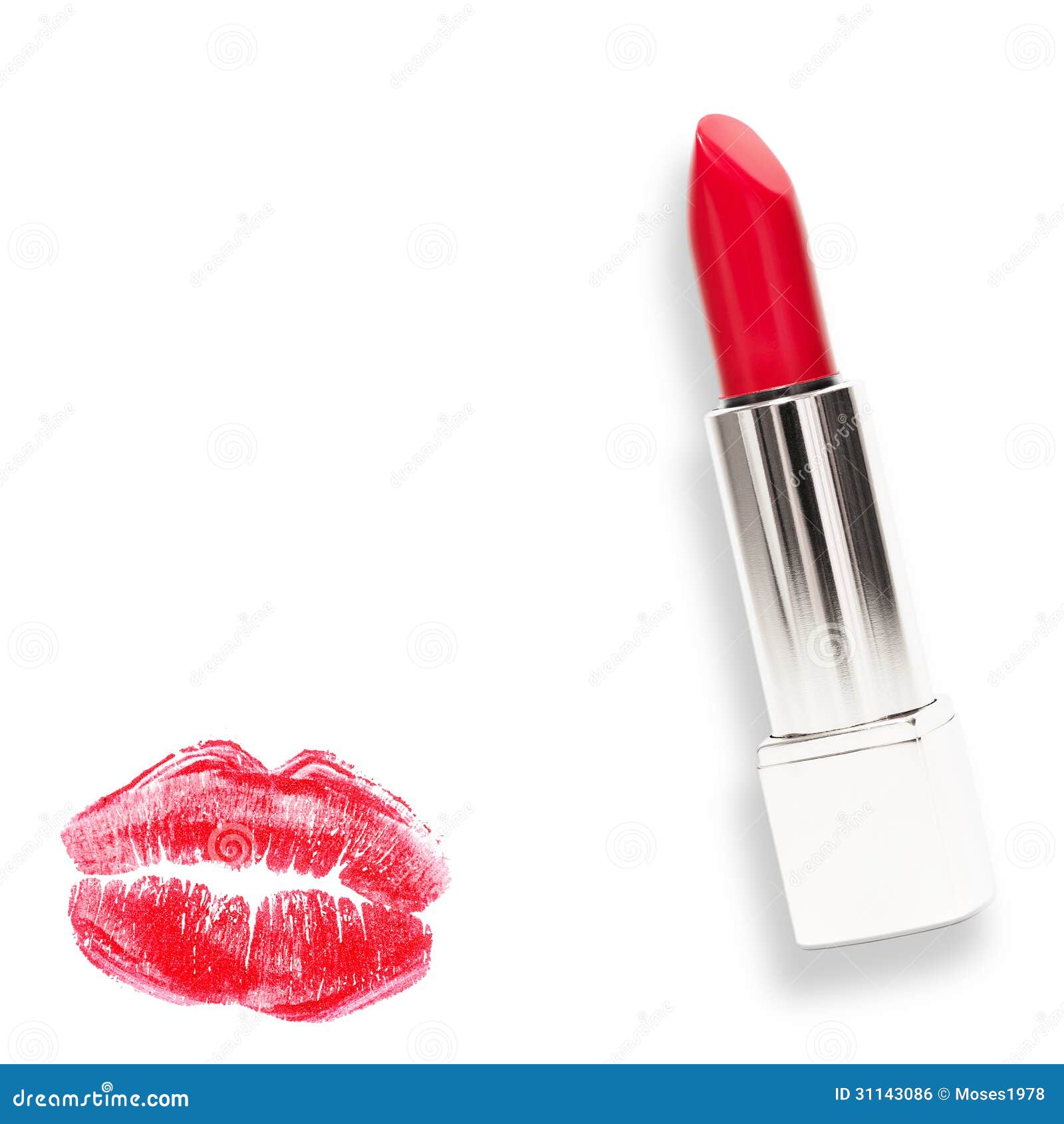 Lipstick and kiss mark stock photo. Image of female, white - 31143086