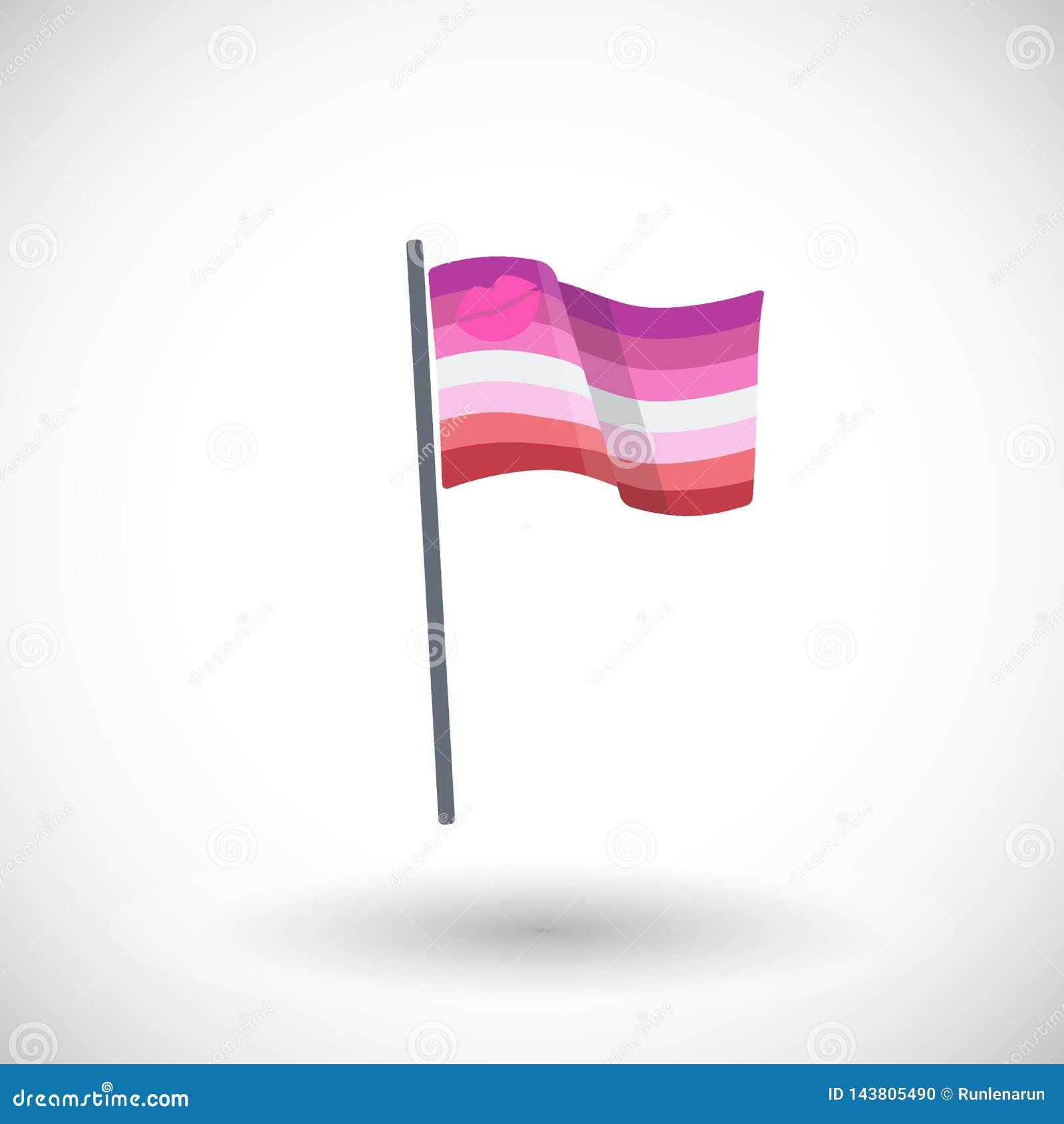 Lipstick Lesbian Pride Flag Flat Icon Stock Illustration Illustration