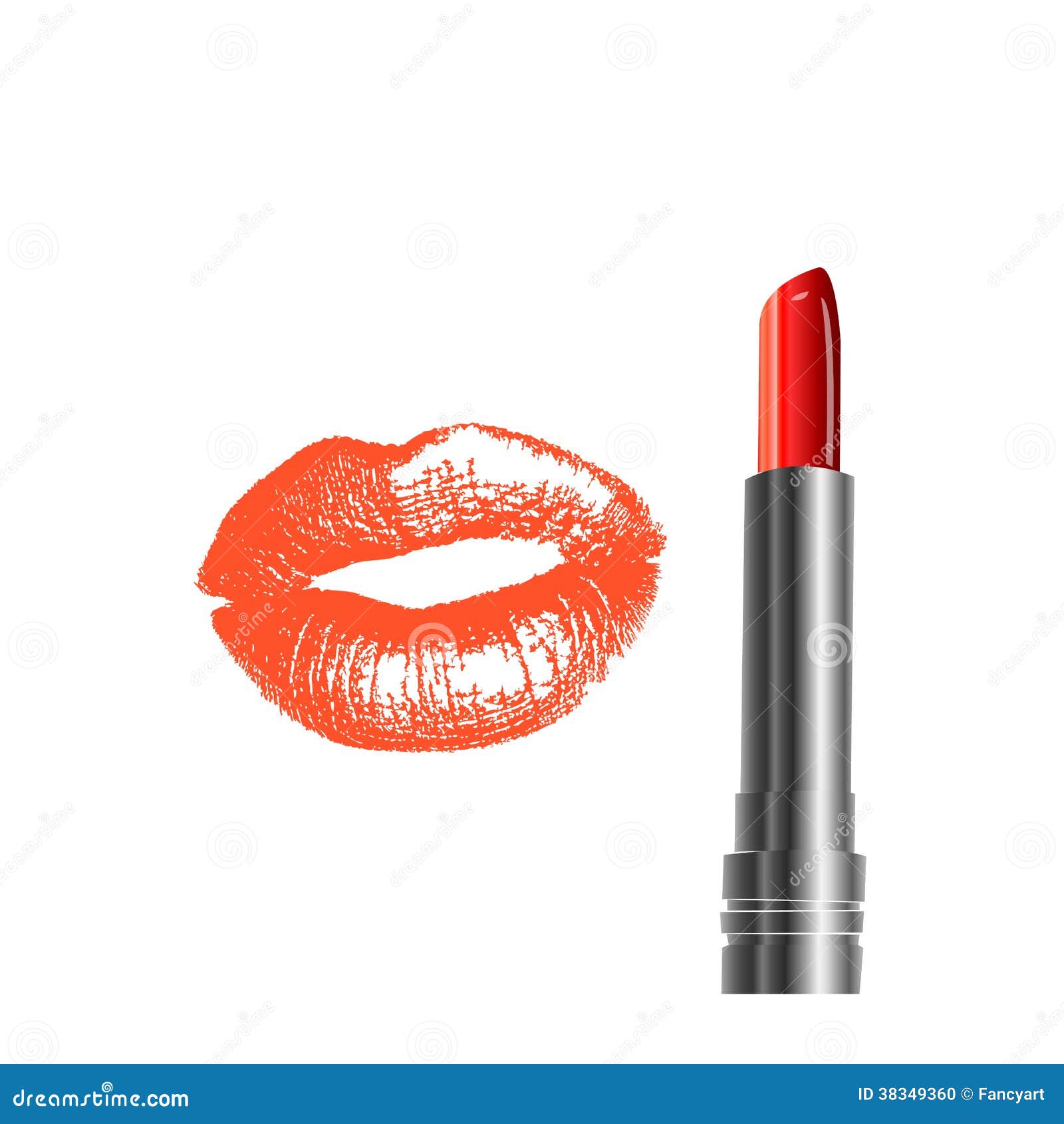 Lipstick with lip imprint stock vector. Illustration of cosmetic - 38349360