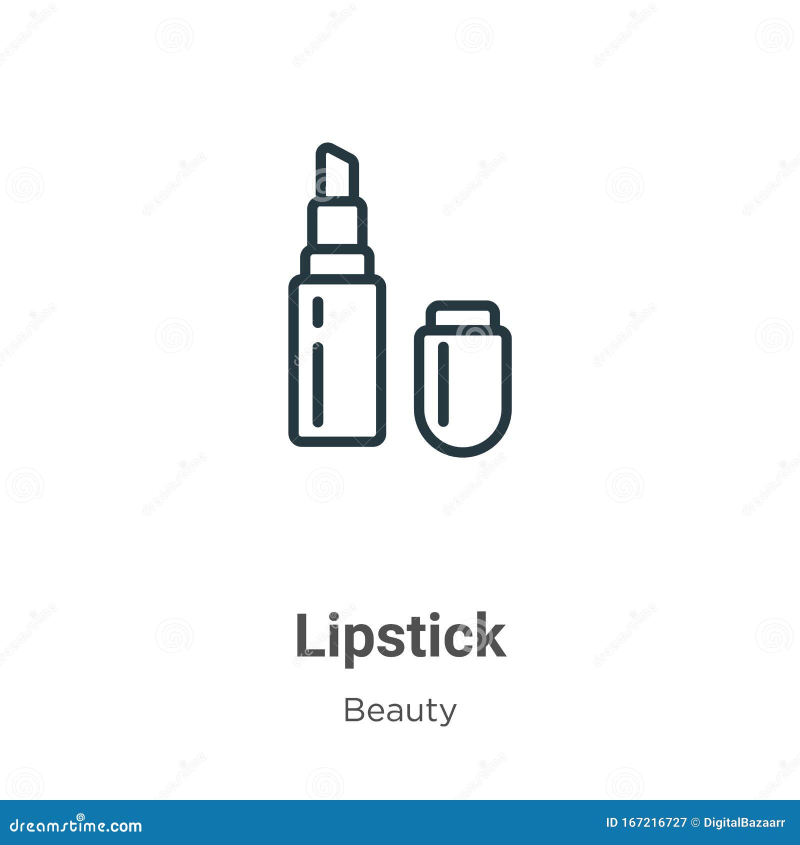 Lipstick Outline Vector Icon. Thin Line Black Lipstick Icon, Flat ...
