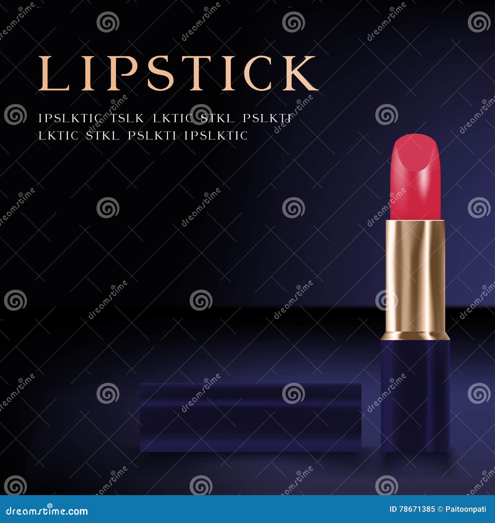 Lipstick Pink Color and Lipstick Text Stock Vector - Illustration of ...