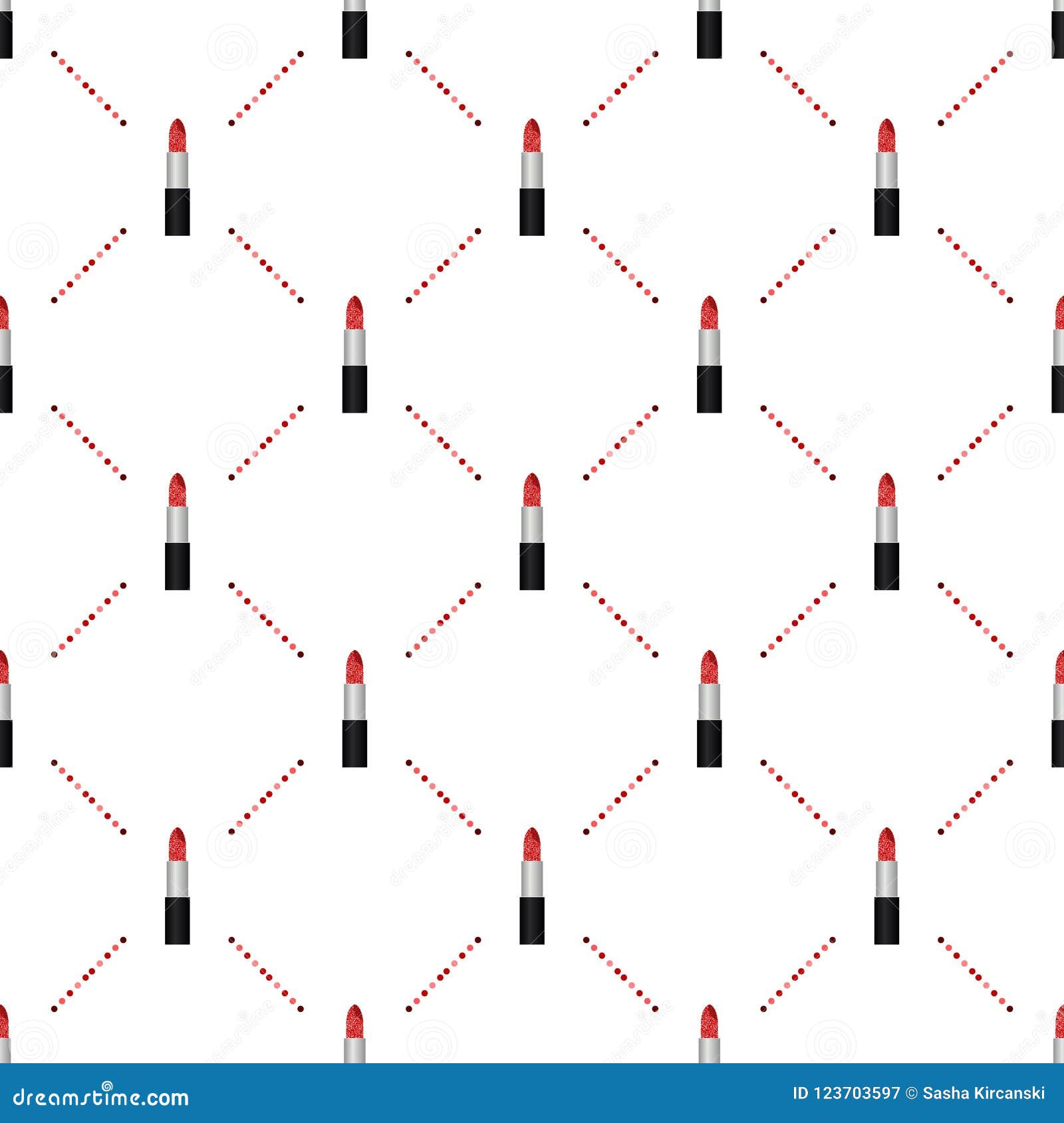 Lipstick Seamless Vector Pattern with Red Glitter Effect Stock Vector ...