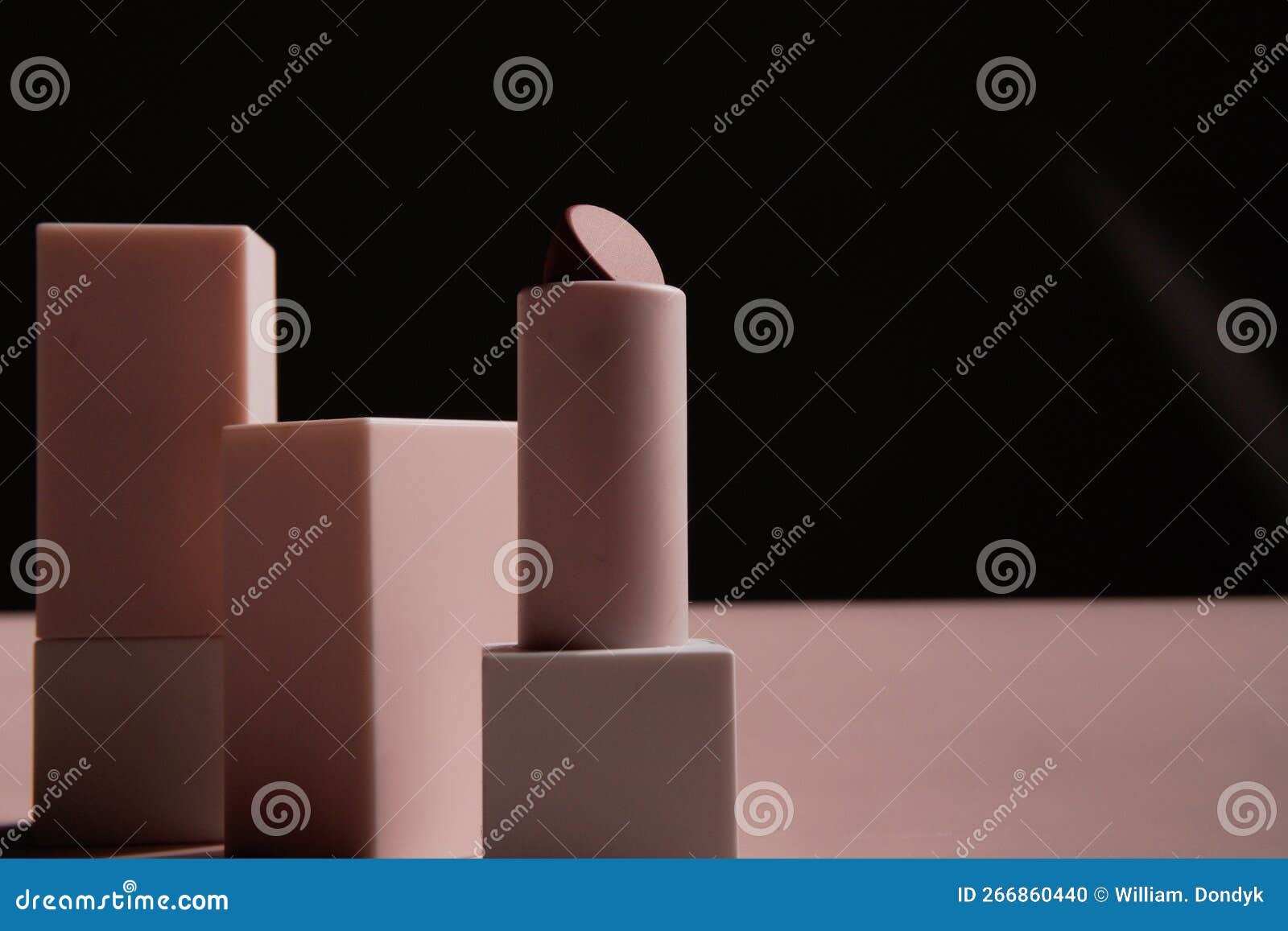 Lipstick with Square Case and Dark Background Stock Photo - Image of ...