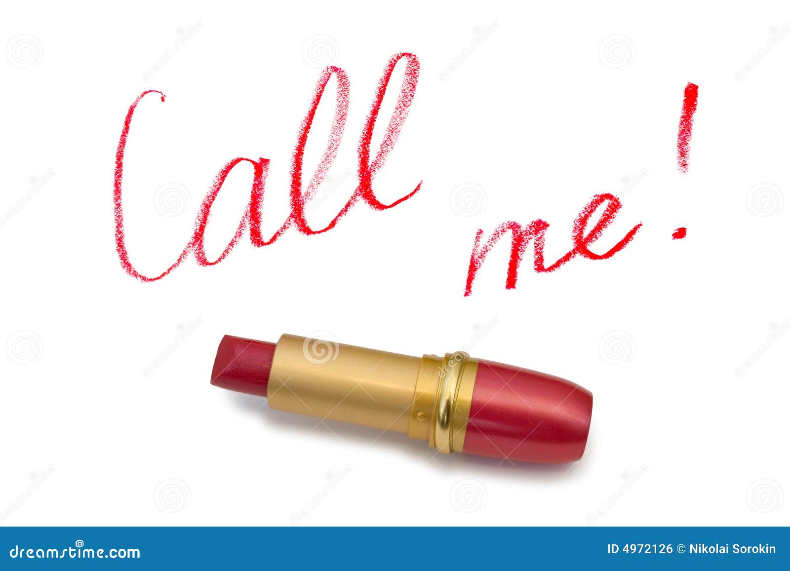 Lipstick and words Call Me stock photo. Image of love - 4972126