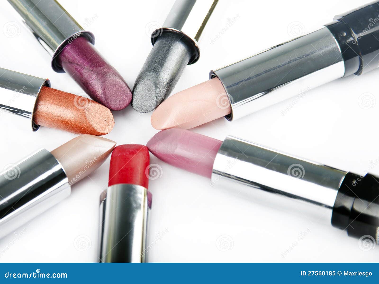 Lipsticks in round stock image. Image of isolated, high - 27560185