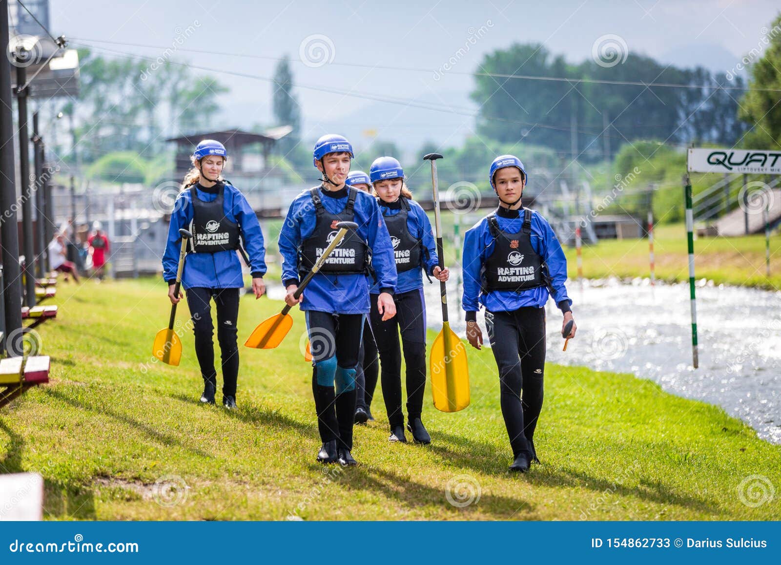 Liptovsky Mikulas / Slovakia - June 22, 2019: a Group of Children Gets ...