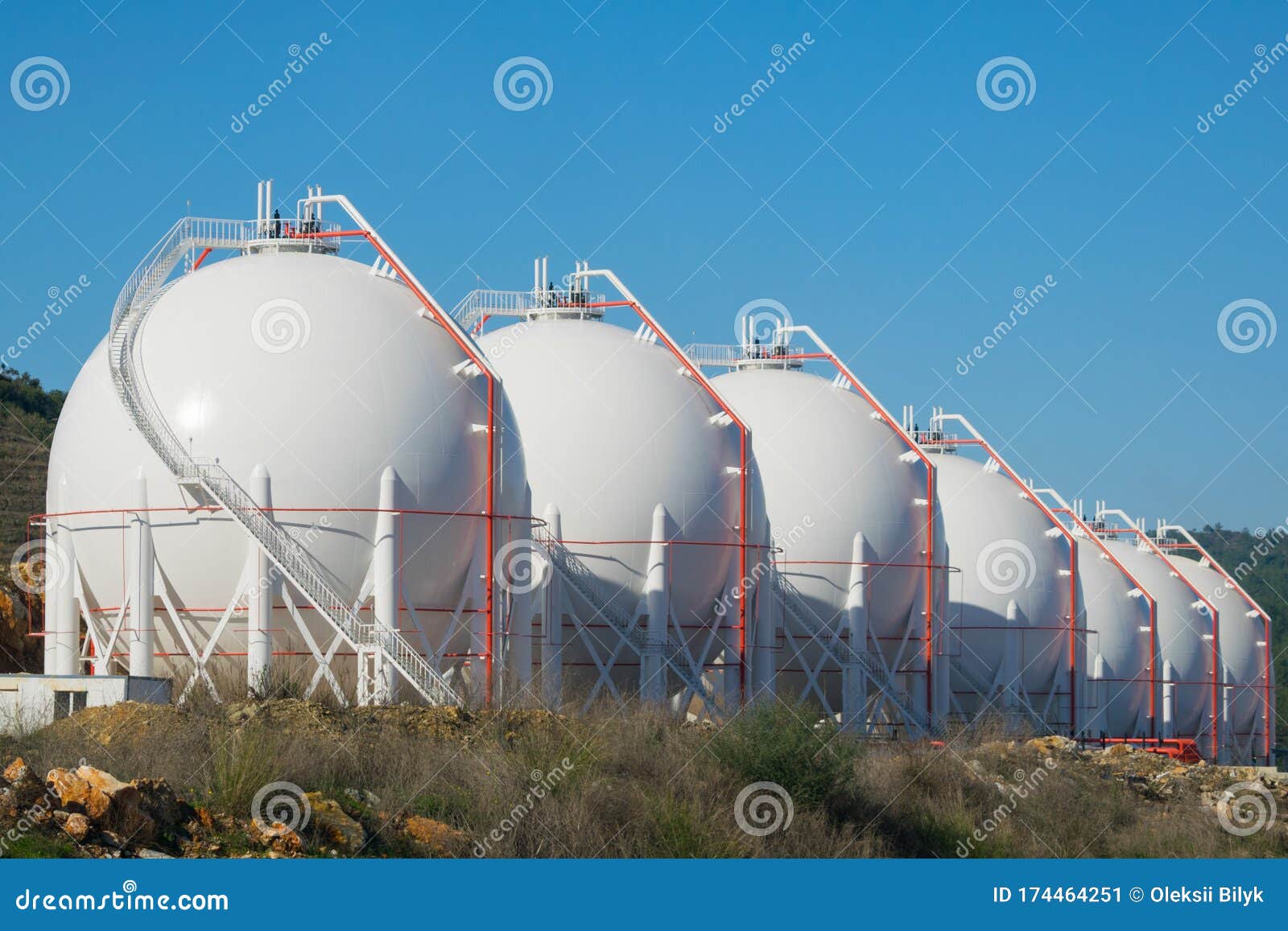 Liquefied Gas Tanks At The LNG Terminal, Swinoujscie, Poland Royalty ... Liquefied Gas Tanks At The LNG Terminal, Swinoujscie, Poland Royalty ...