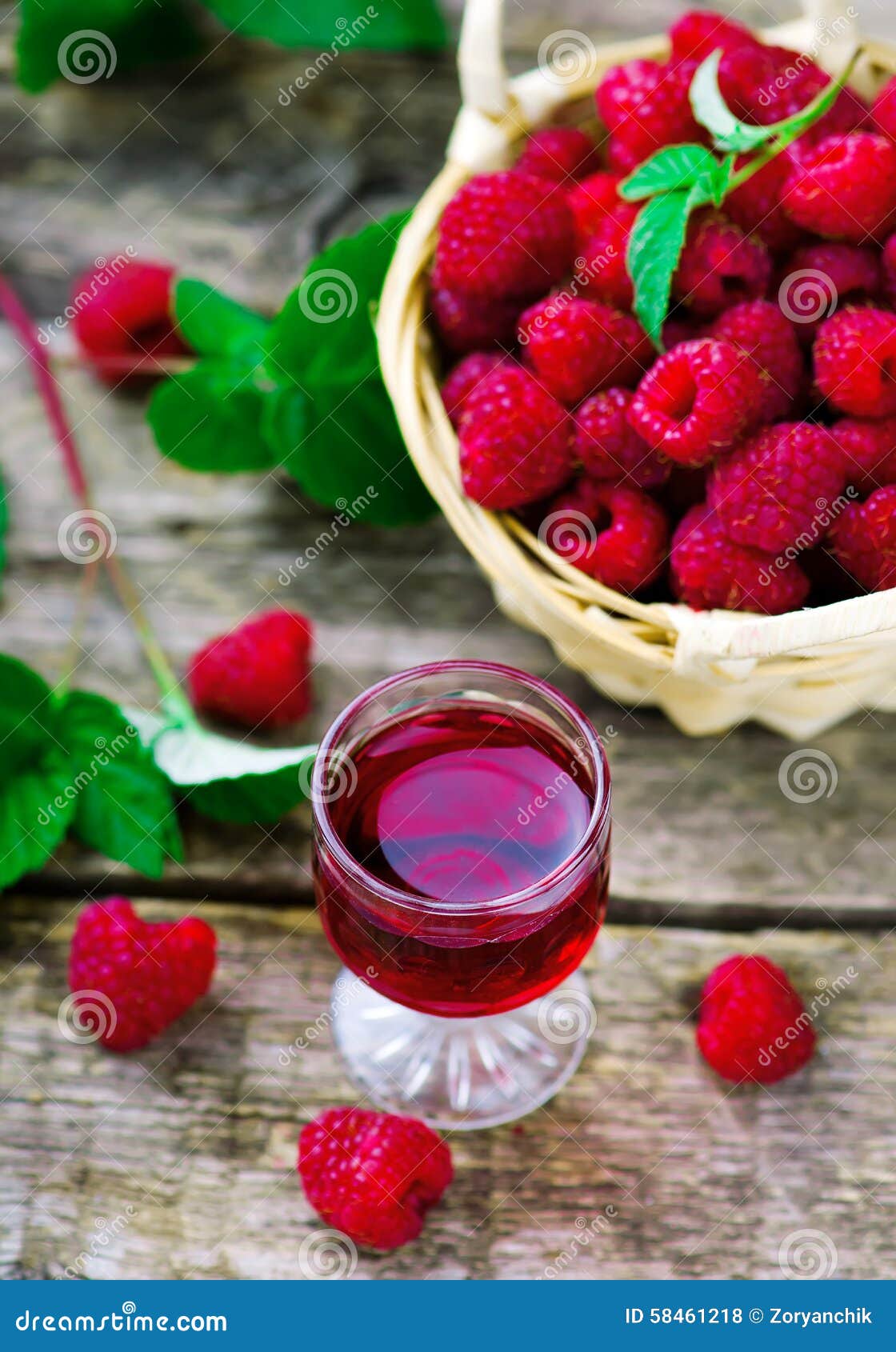 Liqueur from Raspberry in a Shot Glass Stock Photo - Image of wooden ...