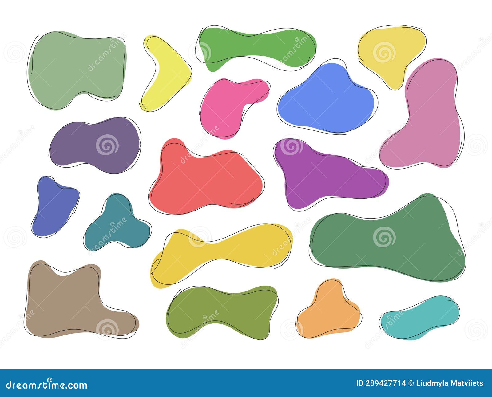 Liquid Abstract Blob Shapes with Frame. Stock Vector - Illustration of ...