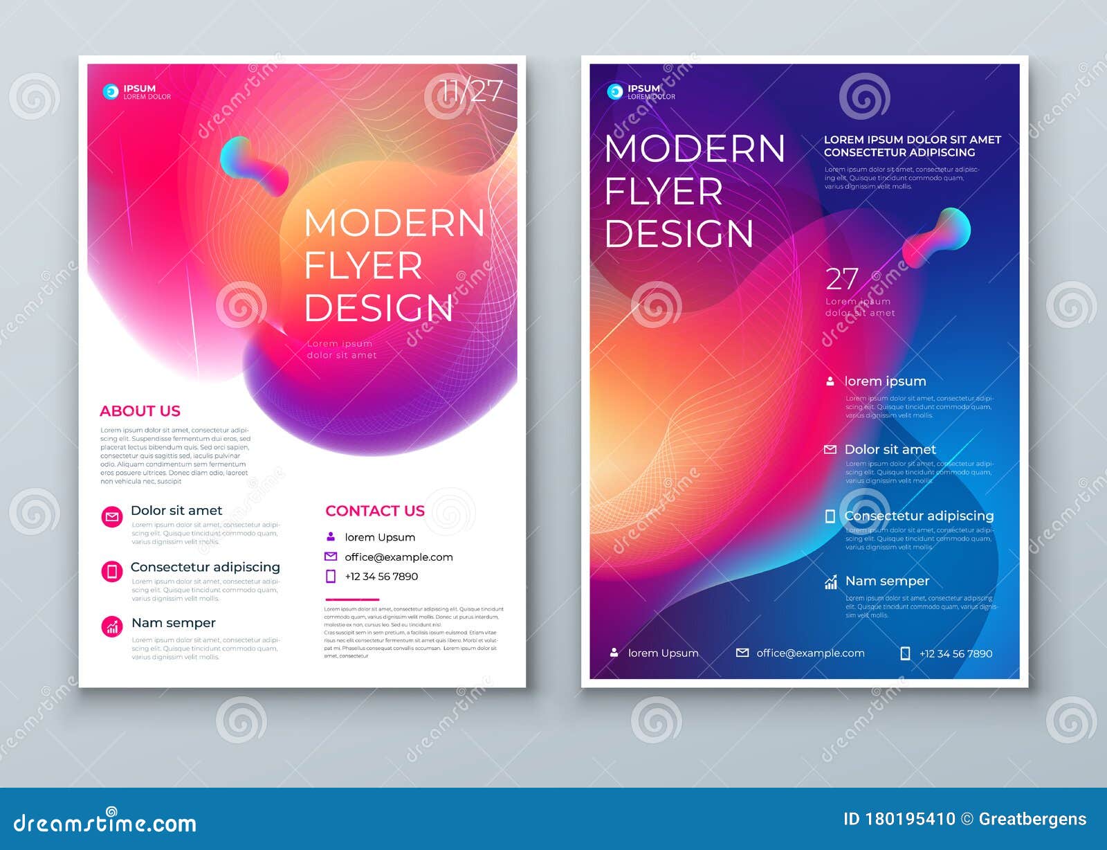 Liquid Abstract Flyer Design. Dark Fluid Dynamic Graphic Element for ...