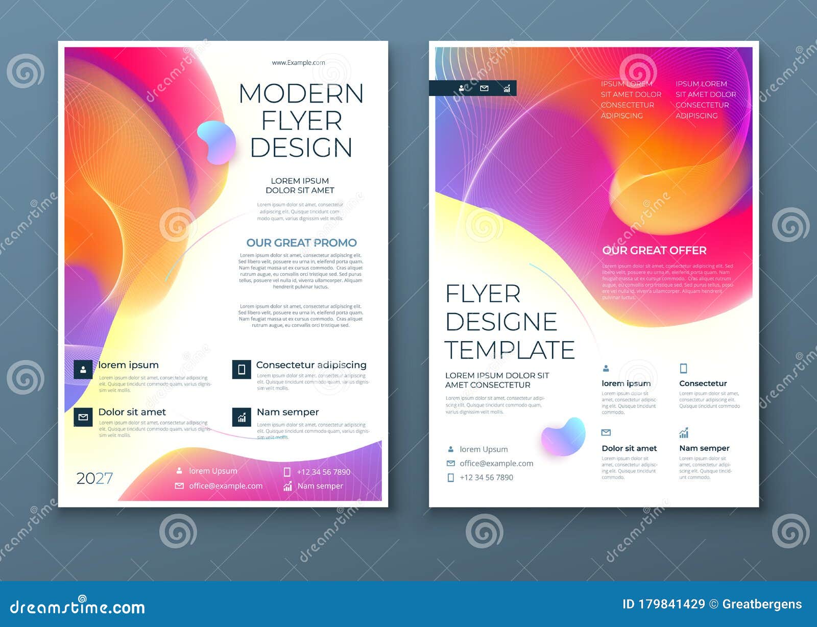 Liquid Abstract Flyer Design. Fluid Dynamic Graphic Element for Modern ...