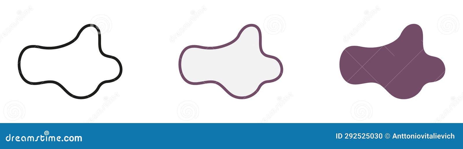 Liquid Abstract Shape Set. Blob in Minimal Geometric Form Collection ...