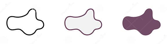 Liquid Abstract Shape Set. Blob in Minimal Geometric Form Collection ...