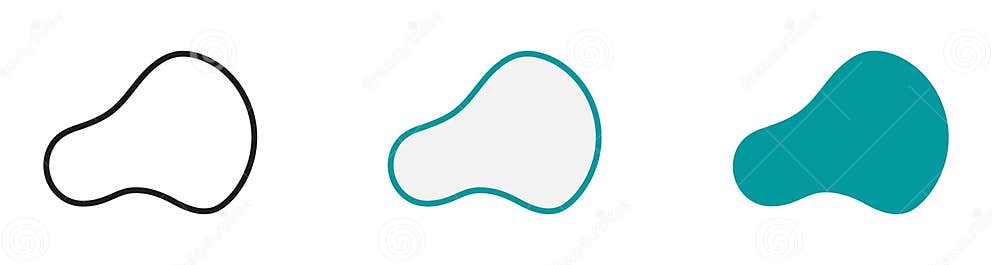 Liquid Abstract Shape Set. Blob in Minimal Geometric Form Collection ...